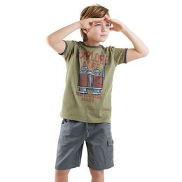 Denokids 2tlg. Outfit in Khaki/ Grau - 69% | Gr&ouml;&szlig;e 116 | Kinder-oberteile