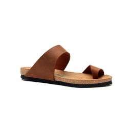Comfortfusse Leder-Zehentrenner in Braun - 62% | Gr&ouml;&szlig;e 38 | Damen-sandalen