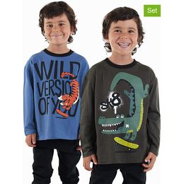 Denokids 2er-Set: Longsleeves in Anthrazit/ Blau - 69% | Gr&ouml;&szlig;e 104 | Kinder-longsleeves