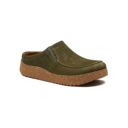 Comfortfusse Leder-Clogs in Oliv - 64% | Gr&ouml;&szlig;e 37 | Damen-pantoletten