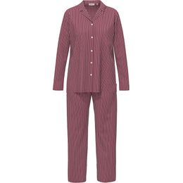 Seidensticker Pyjama in Bordeaux/ Wei&szlig; - 56% | Gr&ouml;&szlig;e 44 | Damen-loungewear