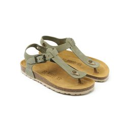 Mandel Leder-Zehensandalen "Leon" in Khaki - 55% | Gr&ouml;&szlig;e 36 | Damen-sandalen