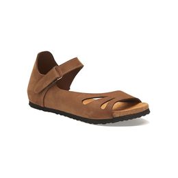 Comfortfusse Leder-Sandalen in Hellbraun - 62% | Gr&ouml;&szlig;e 36 | Damen-sandalen