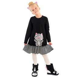 Denokids Kleid "Silver Leopard" in Schwarz - 71% | Gr&ouml;&szlig;e 98 | Kinderkleider