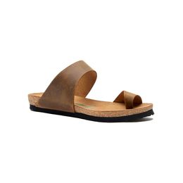Comfortfusse Leder-Zehentrenner in Hellbraun - 64% | Gr&ouml;&szlig;e 40 | Damen-sandalen