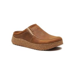 Comfortfusse Leder-Clogs in Hellbraun - 63% | Gr&ouml;&szlig;e 39 | Damen-pantoletten