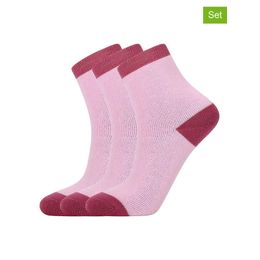 ZIGZAG 3er Set: Ski-/ Snowboardsocken "Lime" in Rosa - 44% | Gr&ouml;&szlig;e 33-36 | Kinder-socken-strumpfhosen