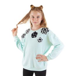 Denokids Sweatshirt "Flowers" in T&uuml;rkis - 68% | Gr&ouml;&szlig;e 128 | Kinder-sweatshirts-jacken