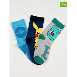 Pok&eacute;mon Pok&eacute;mon 3er-Set: Socken "Pok&eacute;mon" in Blau/ Dunkelblau/ Grau - 42% | Gr&ouml;&szlig;e 23-26 | Kinder-socken-strumpfhosen