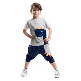 Denokids 2tlg. Outfit "Dino Lui" in Grau/ Dunkelblau - 67% | Gr&ouml;&szlig;e 104 | Kinder-oberteile