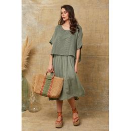 La Compagnie Du Lin Kleid "Dilla" in Khaki - 71% | Gr&ouml;&szlig;e XL | Damen-kleider