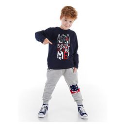 Denokids 2tlg. Outfit "Don't Scare" in Schwarz/ Grau - 71% | Gr&ouml;&szlig;e 92 | Kinderhosen