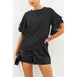 Milan Kiss Bluse in Schwarz/ Wei&szlig; - 76% | Gr&ouml;&szlig;e M | Damen-blusen