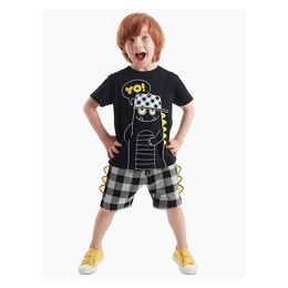 Denokids 2tlg. Outfit "Dino" in Schwarz/ Grau - 69% | Gr&ouml;&szlig;e 104 | Kinder-oberteile