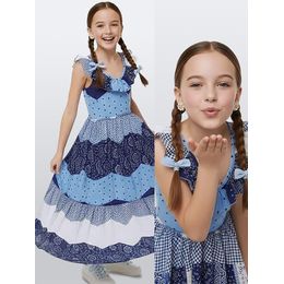 Denokids Kleid in Blau/ Wei&szlig; - 62% | Gr&ouml;&szlig;e 128 | Kinderkleider