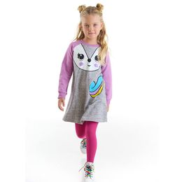 Denokids Kleid "Fox Unicorn" in Grau/ Flieder - 72% | Gr&ouml;&szlig;e 92 | Kinderkleider