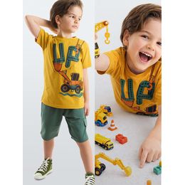 Denokids 2tlg. Outfit "Up" in Gelb/ Khaki - 68% | Gr&ouml;&szlig;e 98 | Kinder-oberteile
