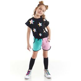 Denokids 2tlg. Outfit "Stars" in Schwarz/ Bunt - 65% | Gr&ouml;&szlig;e 104 | Kinder-oberteile