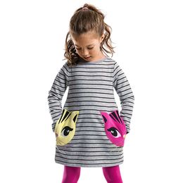 Denokids Kleid "Twin Cat" in Grau - 63% | Gr&ouml;&szlig;e 116 | Kinderkleider