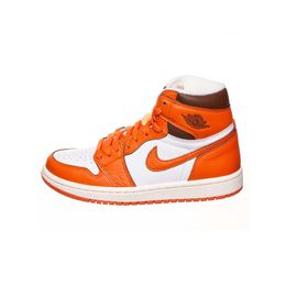 Air Jordan Leder-Sneaker ''1 Retro High'' in Wei&szlig;/ Orange - 77% | Gr&ouml;&szlig;e 36 | Damen-sneakers