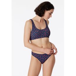 Schiesser Bikini-Oberteil in Dunkelblau/ Rot - 77% | Gr&ouml;&szlig;e XS | Damen-bademode