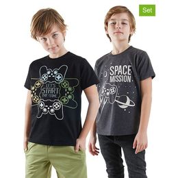 Denokids 2er-Set: Shirts in Anthrazit/ Schwarz - 69% | Gr&ouml;&szlig;e 134 | Kinder-oberteile