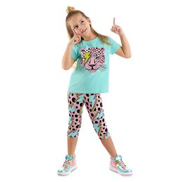 Denokids 2tlg. Outfit in T&uuml;rkis/ Bunt - 67% | Gr&ouml;&szlig;e 128 | Kinder-oberteile