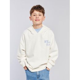 Vertbaudet Hoodie in Creme/ Hellblau - 52% | Gr&ouml;&szlig;e 128 | Kinder-sweatshirts-jacken