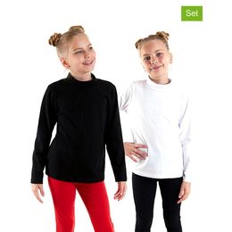 Denokids 2er-Set: Longsleeves in Wei&szlig;/ Schwarz - 65% | Gr&ouml;&szlig;e 110 | Kinder-longsleeves