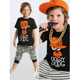 Denokids 2tlg. Outfit "DD" in Schwarz/ Grau - 73% | Gr&ouml;&szlig;e 92 | Kinder-oberteile
