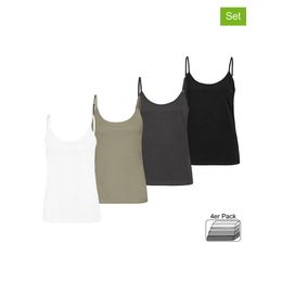 Sublevel 4er-Set: Tops in Khaki/ Schwarz/ Wei&szlig; - 60% | Gr&ouml;&szlig;e XS | Damen-tops