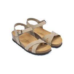 Mandel Leder-Sandalen in Taupe - 58% | Gr&ouml;&szlig;e 38 | Damen-sandalen