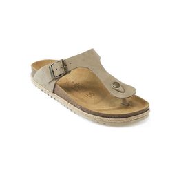 Mandel Leder-Zehentrenner in Taupe - 63% | Gr&ouml;&szlig;e 39 | Damen-sandalen