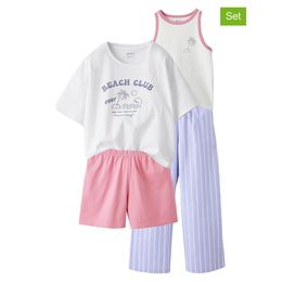 Vertbaudet 2er-Set: Pyjamas in Rosa/ Lila/ Creme - 56% | Gr&ouml;&szlig;e 128 | Kinder-waesche