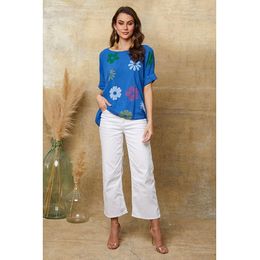 La Compagnie Du Lin Shirt "Aphrodite" in Blau/ Bunt - 70% | Gr&ouml;&szlig;e L | Damen-tops