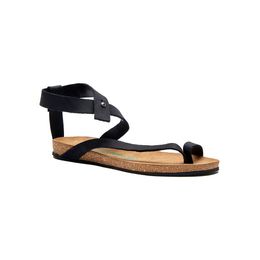 Comfortfusse Leder-Zehensandalen in Schwarz - 60% | Gr&ouml;&szlig;e 36 | Damen-sandalen
