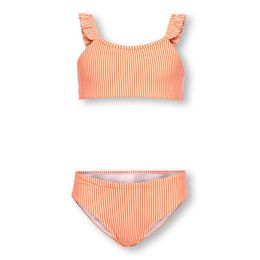 KIDS Only Bikini "Sunny" in Orange/ Wei&szlig; - 30% | Gr&ouml;&szlig;e 146/152 | Kinder-bademode
