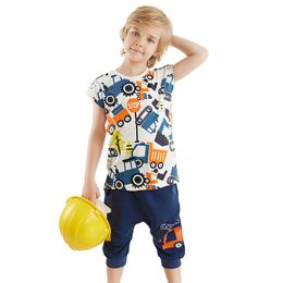 Denokids 2tlg. Outfit "Vehicles" in Wei&szlig;/ Dunkelblau - 70% | Gr&ouml;&szlig;e 92 | Kinder-oberteile