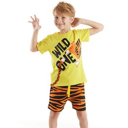 Denokids 2tlg. Outfit "Wild One" in Gelb/ Orange - 72% | Gr&ouml;&szlig;e 92 | Kinder-oberteile