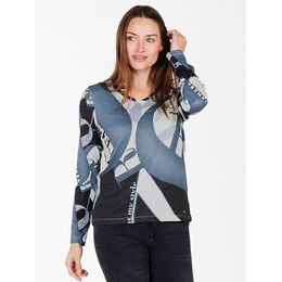 Key Largo Longsleeve "Elegance" in Blau/ Schwarz - 60% | Gr&ouml;&szlig;e L | Damen-tops