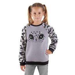 Denokids Sweatshirt "Plush Leopard" in Grau - 71% | Gr&ouml;&szlig;e 98 | Kinder-sweatshirts-jacken