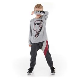 Denokids 2tlg. Outfit "Thunder" in Grau/ Anthrazit - 70% | Gr&ouml;&szlig;e 104 | Kinder-longsleeves