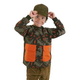 Denokids Sweatshirt in Khaki/ Orange - 67% | Gr&ouml;&szlig;e 116 | Kinder-sweatshirts-jacken