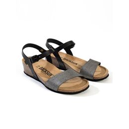 BACKSUN Keilsandaletten "Calabria" in Schwarz/ Silber - 62% | Gr&ouml;&szlig;e 40 | Damen-sandalen