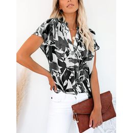 Milan Kiss Bluse in Wei&szlig;/ Schwarz - 68% | Gr&ouml;&szlig;e S | Damen-blusen