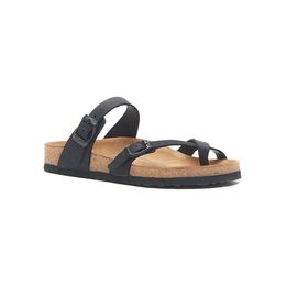 Comfortfusse Leder-Zehentrenner in Schwarz - 62% | Gr&ouml;&szlig;e 36 | Damen-sandalen
