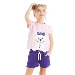 Denokids 2tlg. Outfit "Teddy Bear" in Rosa/ Lila - 71% | Gr&ouml;&szlig;e 104 | Kinder-oberteile