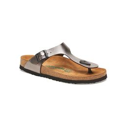 Comfortfusse Leder-Zehentrenner in Silber - 65% | Gr&ouml;&szlig;e 37 | Damen-sandalen