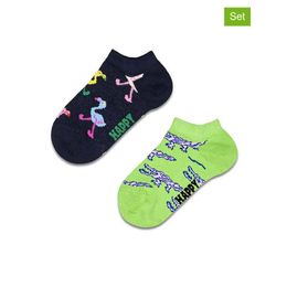 Happy Socks 2er-Set: Socken "Animals" in Hellgr&uuml;n/ Schwarz - 41% | Gr&ouml;&szlig;e 24-26 | Kinder-socken-strumpfhosen