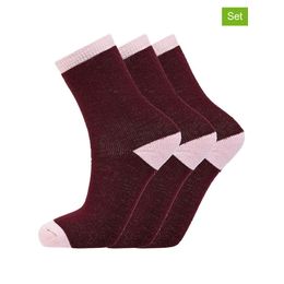 ZIGZAG 3er-Set: Socken in Bordeaux/ Rosa - 54% | Gr&ouml;&szlig;e 33-36 | Kinder-socken-strumpfhosen